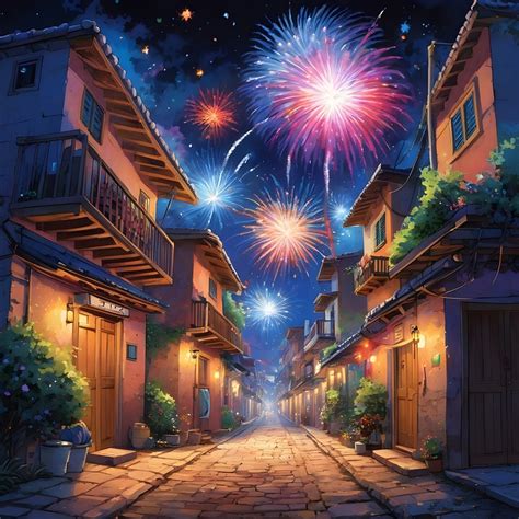 Download Ai Generated Fireworks Celebration Royalty Free Stock Illustration Image Pixabay