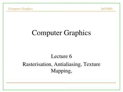 PPT Computer Graphics PowerPoint Presentation Free Download ID 581966