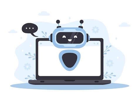 Premium Vector Robot Chatbot On Laptop Screen