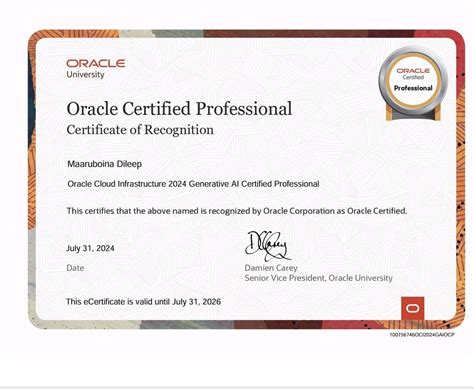 M Dileep On Linkedin Generativeai Innovation Oraclecertified