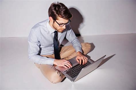 Flat 3d Isometric Businessman As A Programmer Working On Laptop To
