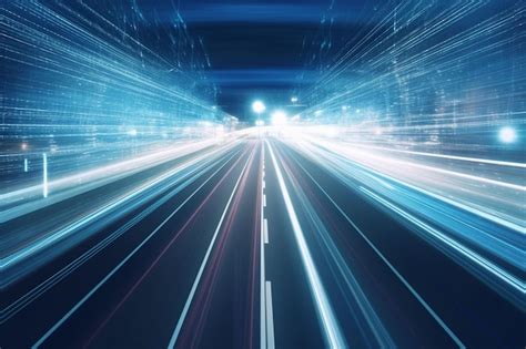 Premium Ai Image High Speed With Binary Code Numbers On Motion