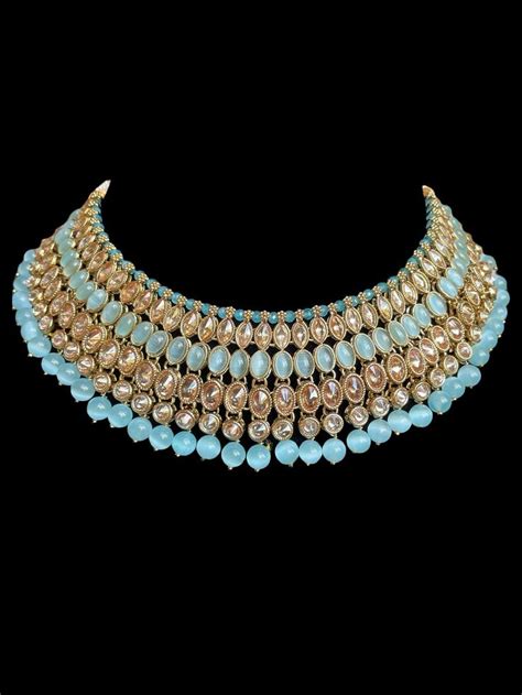 Melanie Set Bridal Choker Matching Earrings Kundan Set