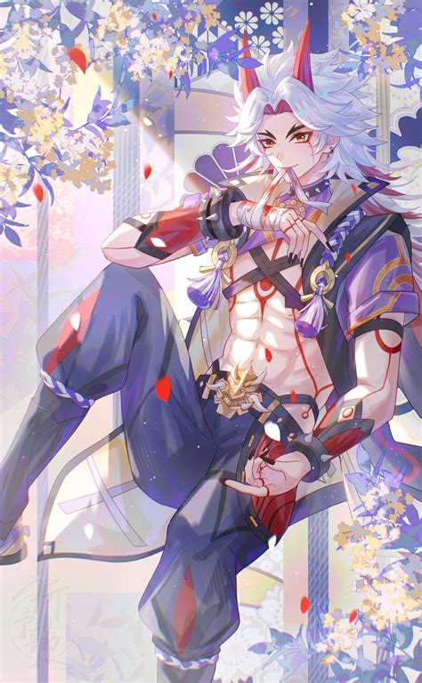 Arataki Itto Genshin Impact Drawn By Aqinorz Danbooru