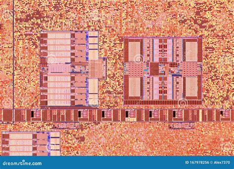 Close Up Old Cpu Microprocessor Obsolete Computer With Gold As Ingredient And Motherboards E