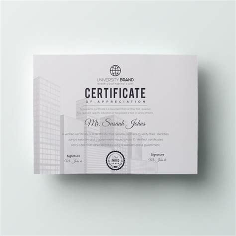 Premium Psd Minimal Certificate Template