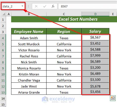How To Sort Numbers In Excel 8 Quick Ways Exceldemy