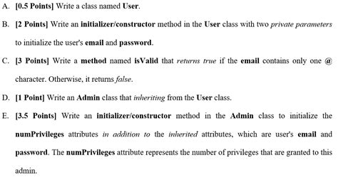 Solved A 05 Points Write A Class Named User B 2
