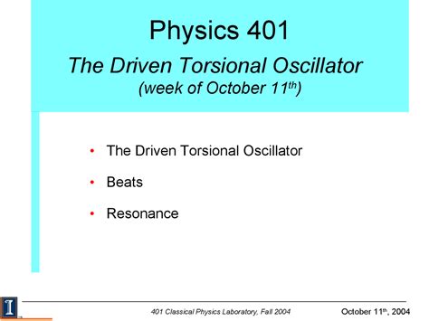 the driven torsional oscillator in classical physics lecture slides