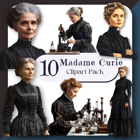 Madame Curie Clipart Pack Medical Woman Leader Graphics Digital