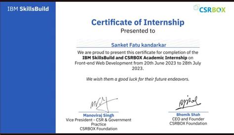 Sanket Kandarkar On Linkedin Ibm Skillsbuild Internship Learning