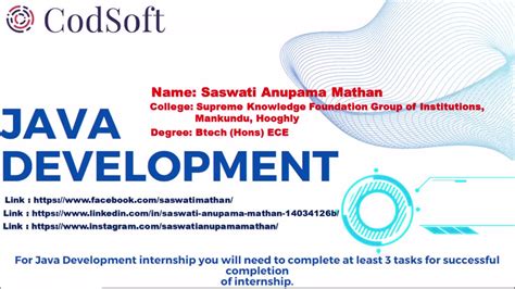 saswati anupama mathan on linkedin codsoft internship intern2023