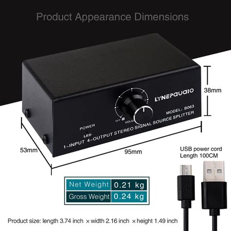 Buy Out Stereo Audio Switch With Volume Controller Composite 4 Way Selector Input Signal Source