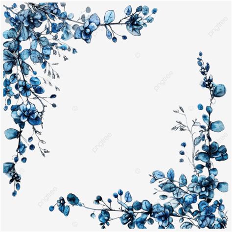 Blue Vine Frame Flowers Beautiful Flower Vine Flower Vine Png
