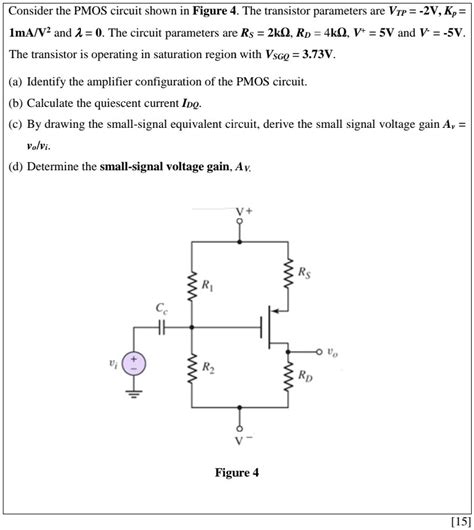 Consider The Pmos Circuit Shown In Figure 4 The Transistor Parameters Are Vrp 2v K 1mav And