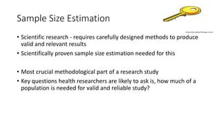 SAMPLE SIZE CALCULATION IN DIFFERENT STUDY DESIGNS AT Pptx