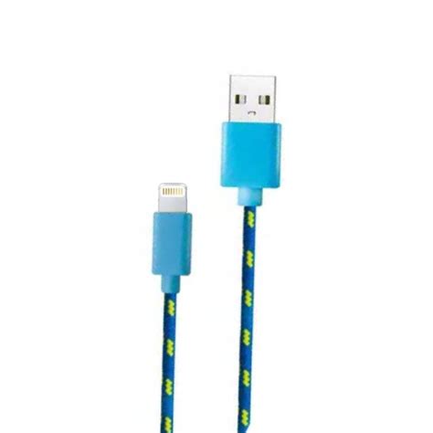 IPhone IPad IPod Lightning Oplaadkabel Gevlochten Nylon Oplader Data Kabel Data Meter Blauw