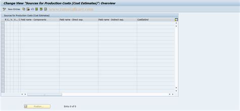 J GVL S SAP Tcode Production Costs Cost Estimates