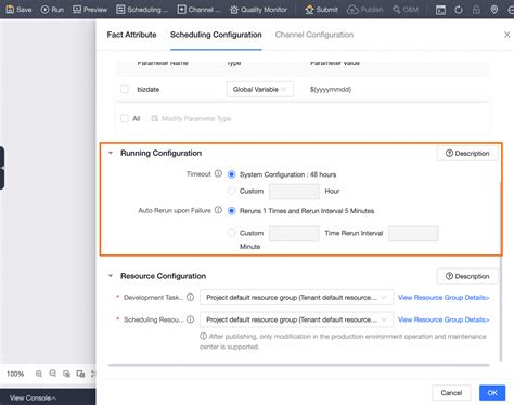 Offline Pipeline Task Running Configuration Dataphin Alibaba Cloud