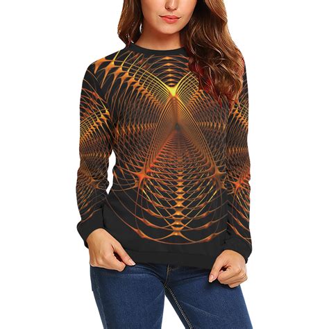 Golden Web All Over Print Crewneck Sweatshirt For Women Model H18 Id D2298765