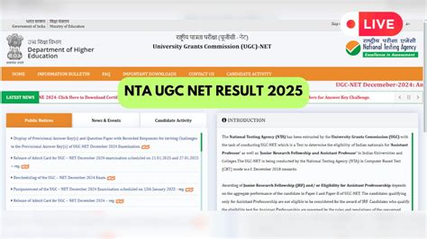 Ugc Net Result 2025 Released Highlights Download Nta Ugc Net