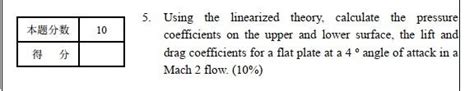 Solved 本题分数 Using the linearized theory calculate the Chegg