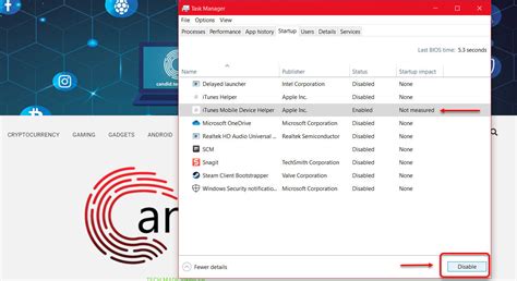 Disable Startup Programs Windows Via Task Manager Candid Technology