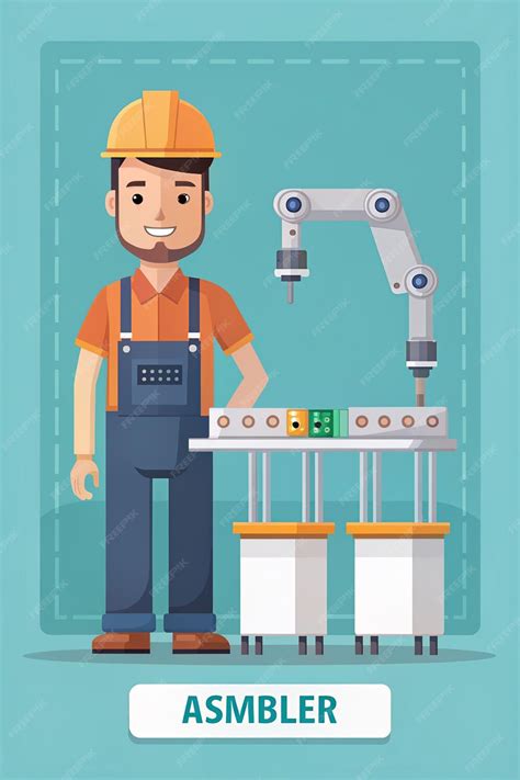 Premium Photo Flat Style Vector Assembler Character Illustration