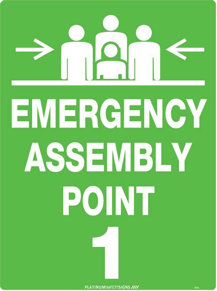 Emergency Assembly Point 1 Platinum Safety Signs