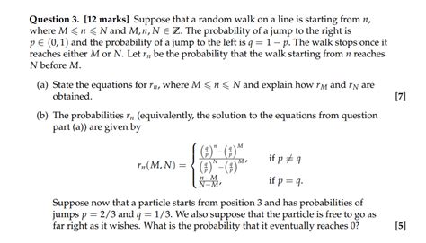 Question Marks Suppose That A Random Walk On Chegg