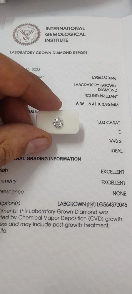 Cvd Solitaire Diamond Igi Certified Size 1 Carat At ₹ 14000carat In