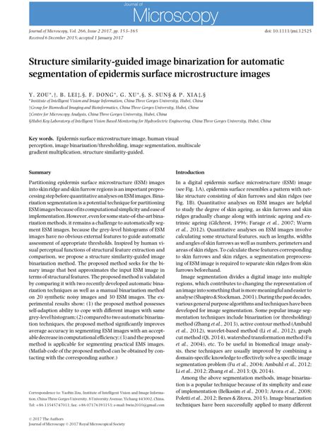 Pdf Structure Similarity Guided Image Binarization For Automatic