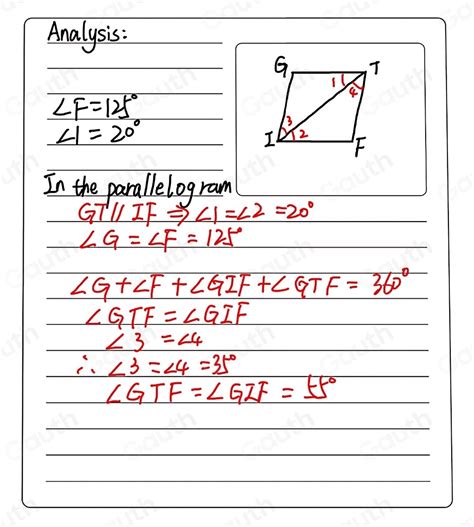 solved 1 given parallelogram gipt with cach of the following angles ∠