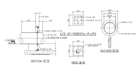 Cross Section Of Fermentation Cooling Tower Base Details Are Given In This 2d Autocad Dwg