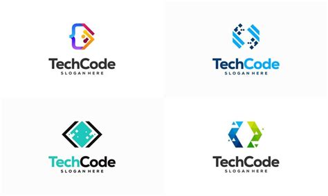 Premium Vector Set Of Modern Coding Logo Designs Concept Vector Programmer Technology Logo