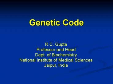 PPT – Genetic code PowerPoint presentation | free to download - id ...