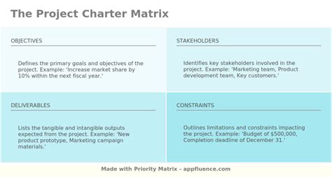 Project Charter Matrix [free Download]
