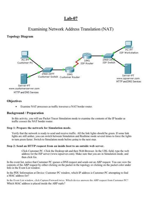 Solved Lab 07 Examining Network Address Translation NAT Chegg Com