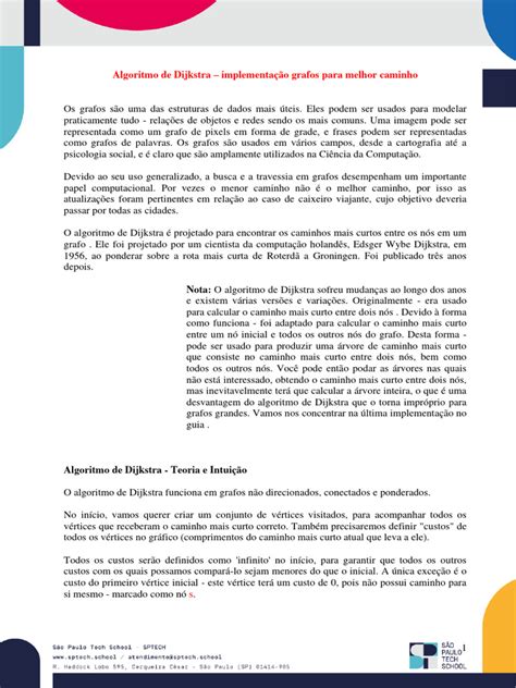 algoritmo dijkstra download grátis pdf vértice teoria dos gráficos