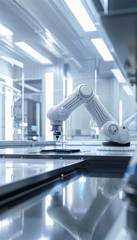 Cutting Edge Biotech Lab Robotic Arms Assembling Neural Implants For