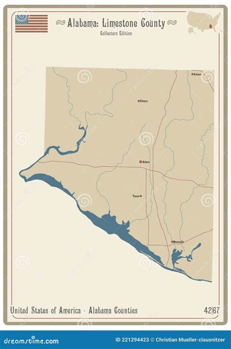 Alabama Limestone County Map Vector Illustration 92188022