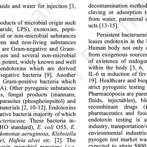 The Sources And Types Of Pyrogens Commonly Encountered In Download Scientific Diagram