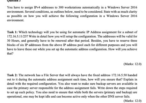 Question 3 You Have To Assign IPv4 Addresses To 300 Chegg Com