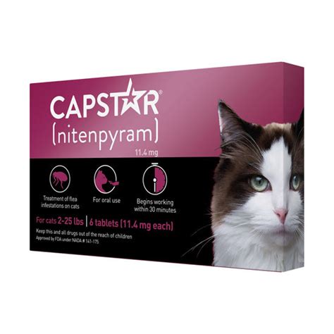 Getuscart Capstar Nitenpyram Oral Flea Treatment For Cats Fast Acting Tablets Start Killing