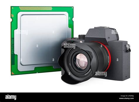 CPU With Digital Camera D Rendering Isolated On White Background Stock Photo Alamy