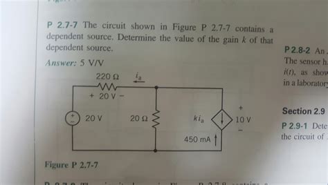 Solved The Circuit Shown In Figure P 2 7 7 Contains A