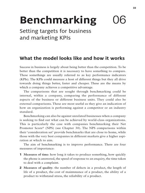 06 Benchmarking Setting Targets For Business And Marketing Kpis Pdf Benchmarking