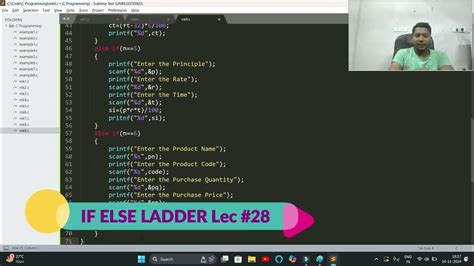 If Else Ladder Option Program C Programming Lecture28