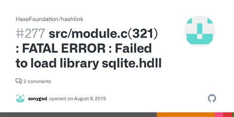Src Module C FATAL ERROR Failed To Load Library Sqlite Hdll Issue
