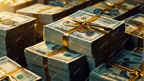 Premium Photo A Stack Of Hundred Dollar Bills Piled High And Overflow Generate By Ai